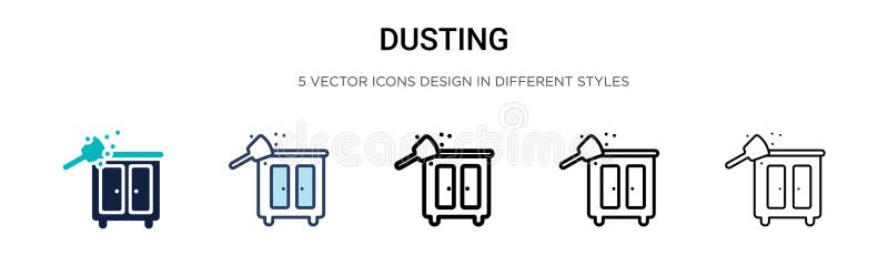 Dusting Icon In Filled Thin Line Outline And Stroke Style Vector