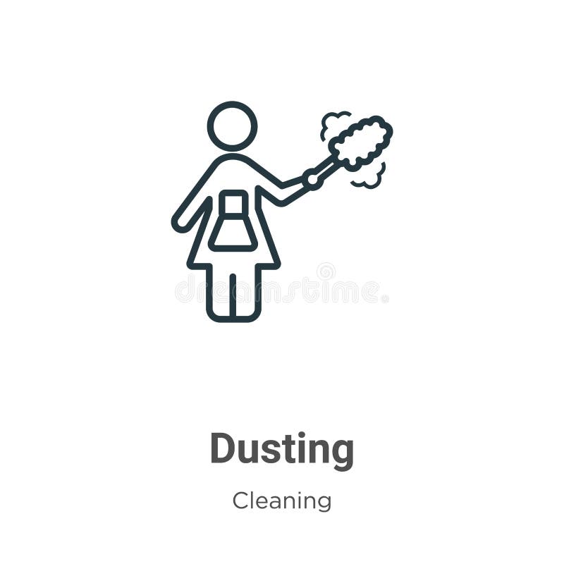 Outline Dusting Vector Icon. Isolated Black Simple Line Element ...