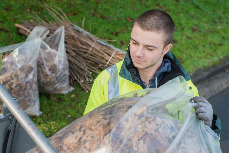 Dustman cleans the street stock photo. Image of leabes - 173513600