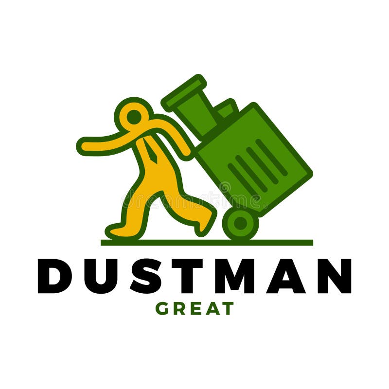 Dustman Icon Logo Design Template Stock Illustration - Illustration of ...