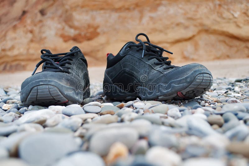 Dusty black shoes stock image. Image of dirty, footwear - 19607501