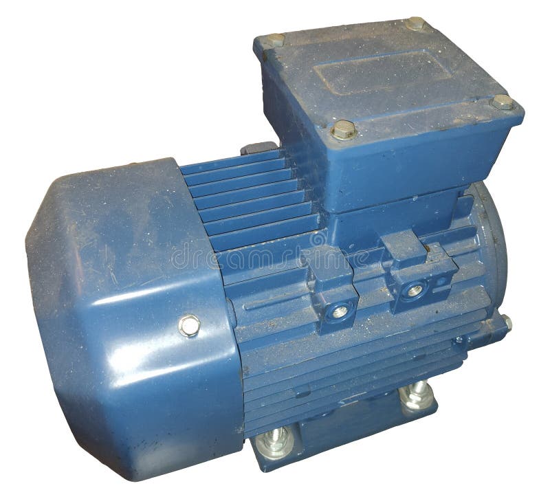 Dusty Blue Industrial Asynchronous Electric Motor Stock Image - Image ...