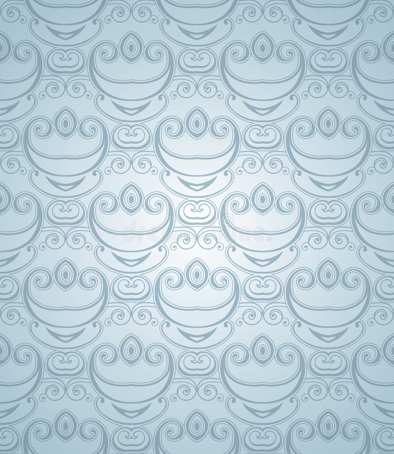 Dusty Blue Seamless Pattern. Stock Illustration - Illustration of ...