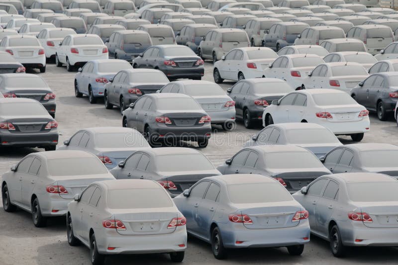 Dusty Cars in the Port stock photo. Image of parking - 26401324