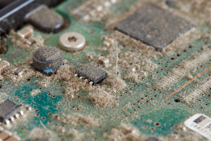 Dusty Circuit Board from Hard Drives - Series of Computer Parts Stock ...