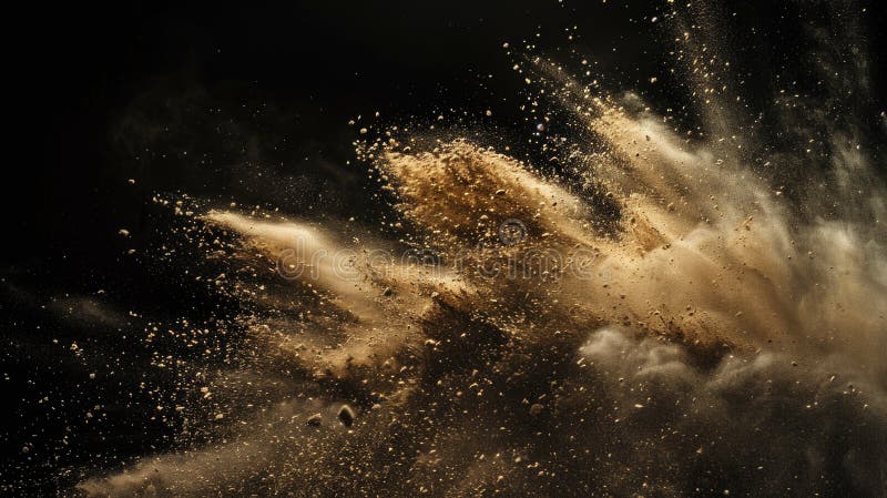 A Dusty Cloud Suspended in Mid-air Against a Dark, Black Backdrop Stock ...