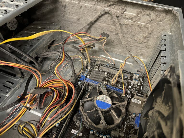 Dusty Computer Case with Internal Components Editorial Photo - Image of ...