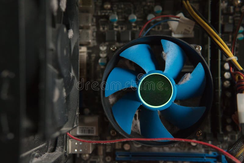 Dusty Computer Cooler with Fan Full of Dust, Macro Stock Photo - Image ...