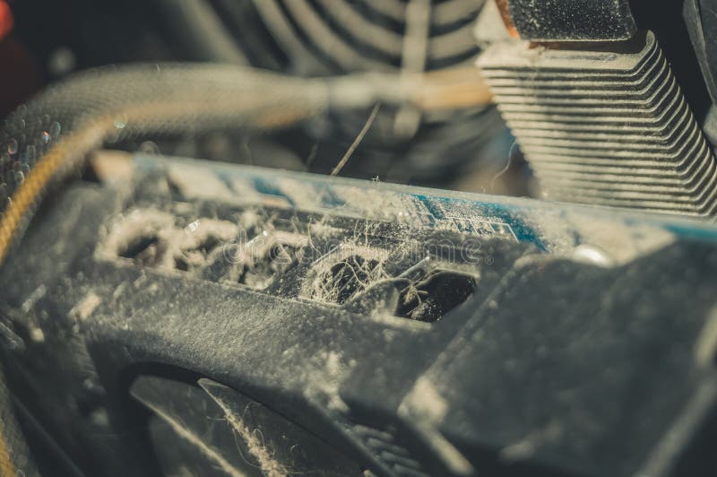Dusty Computer Video Card. a Layer of Dust and Dirt on the PCB Stock ...