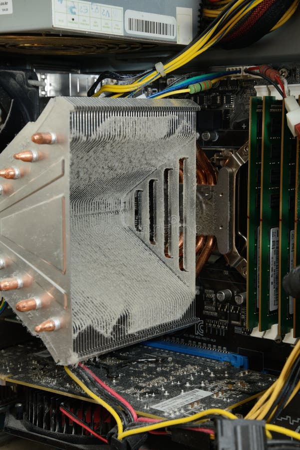 Dusty Cooling fin of CPU stock photo. Image of object - 36156870