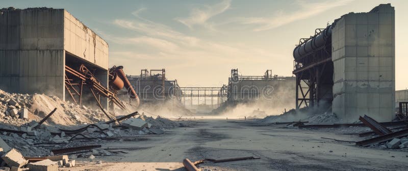 Dusty Demolition Work Reshapes the Landscape of an Abandoned Industrial ...