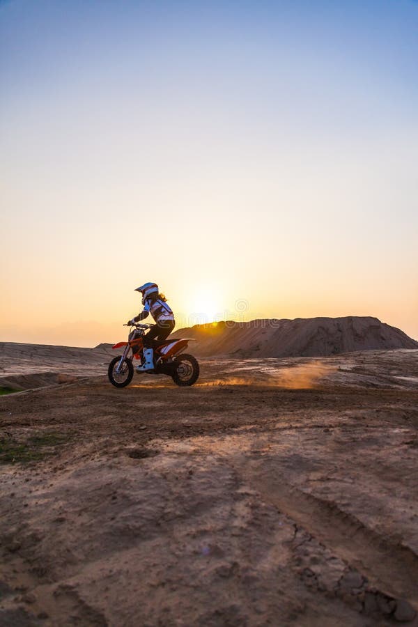 Dusty Desert Racer on a Motorcycle Stock Image - Image of dirt, gear ...