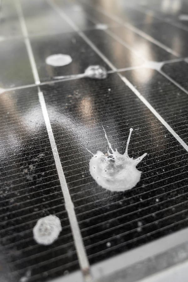 Dusty and Dirty Solar Panel Stock Photo - Image of energy, droppings ...