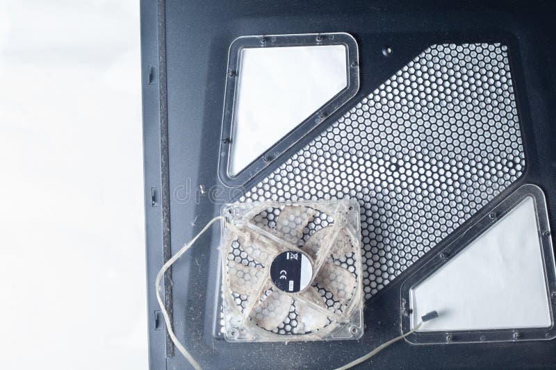 A Dusty Fan on the CPU Cover. Cleaning Stock Image - Image of chip ...