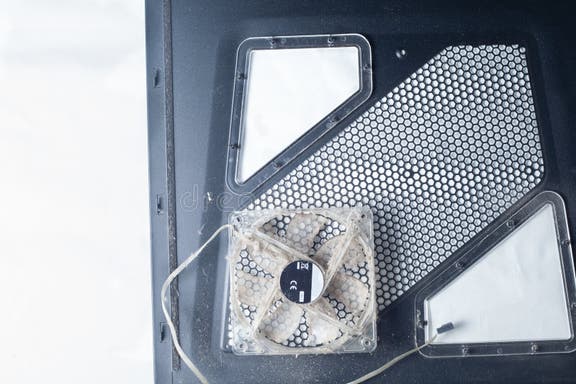 A Dusty Fan on the CPU Cover. Cleaning Stock Image - Image of chip ...