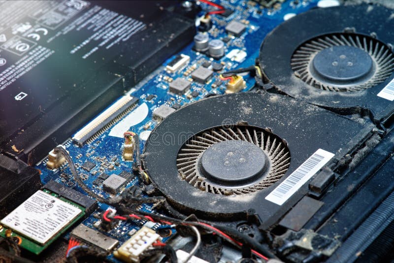Dusty Fan Inside the Laptop during Servicing Editorial Stock Photo ...