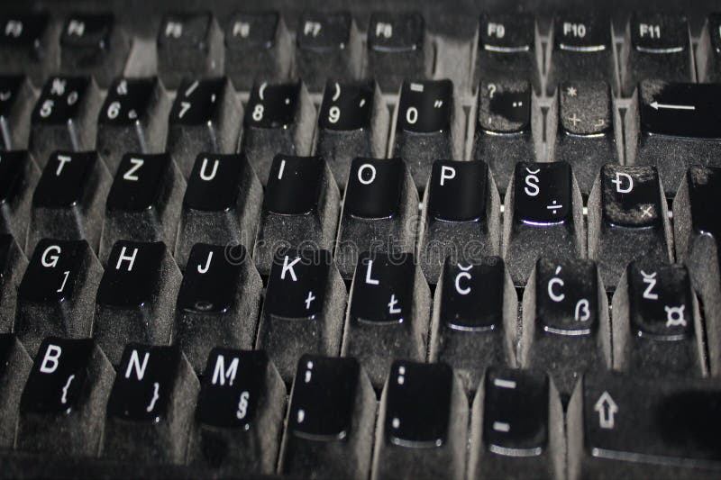 Dusty Keyboard Extreme on Wood Table. Dusty Computer Keyboard Stock ...