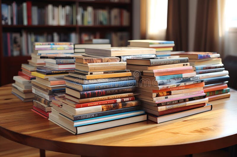 Dusty Old Books Stack. Generate Ai Stock Illustration - Illustration of ...