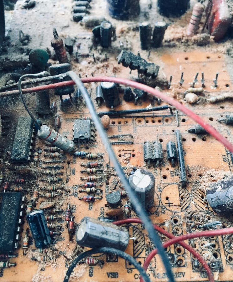 Dusty old circuit board stock photo. Image of circuit - 268623570
