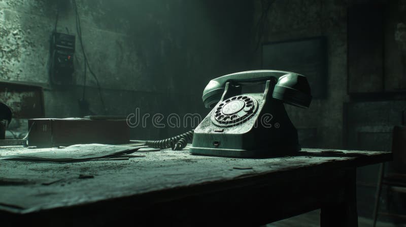 Dusty Old Telephone in a Forgotten Room Stock Illustration ...