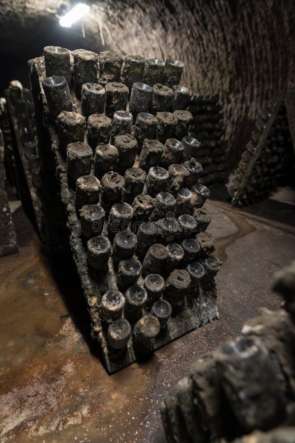 Dusty Old Wine Cellar Interior Stock Photo - Image of bottles, dusty ...
