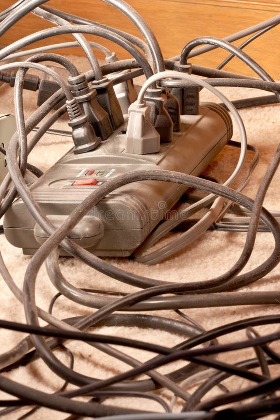 Dusty Power Cords Tangled Mess Stock Image - Image of power, protector ...
