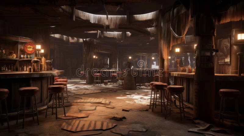 Dusty Remnants of the Wild West: Abandoned Saloon in Decay Stock ...