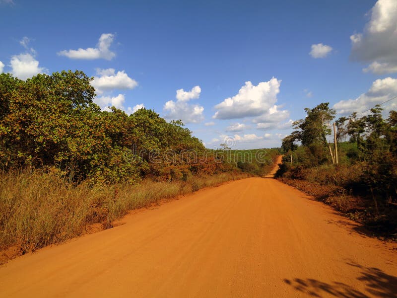 Dusty road in Cambodia stock image. Image of land, asian - 67214247