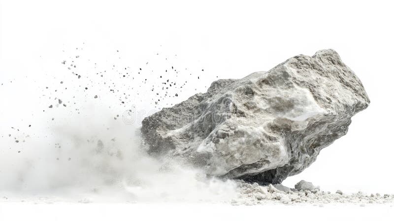 Dusty Rock Exploding into Particles Stock Illustration - Illustration ...