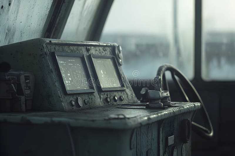 Worn Ship Control Panel stock illustration. Illustration of technology ...