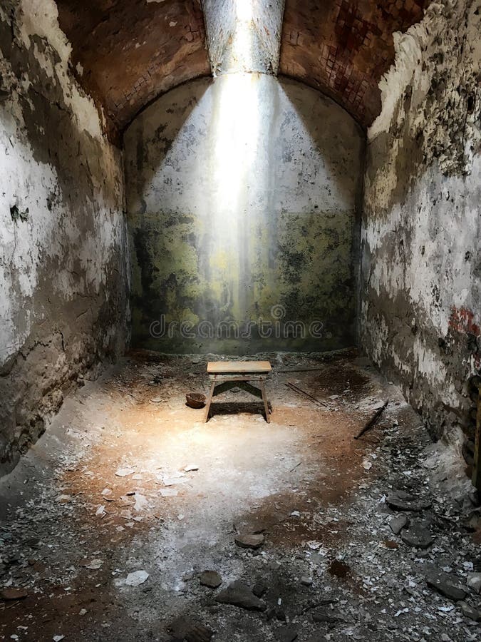 Dusty Stool in an Abandoned Prison Cell Stock Image - Image of urban ...