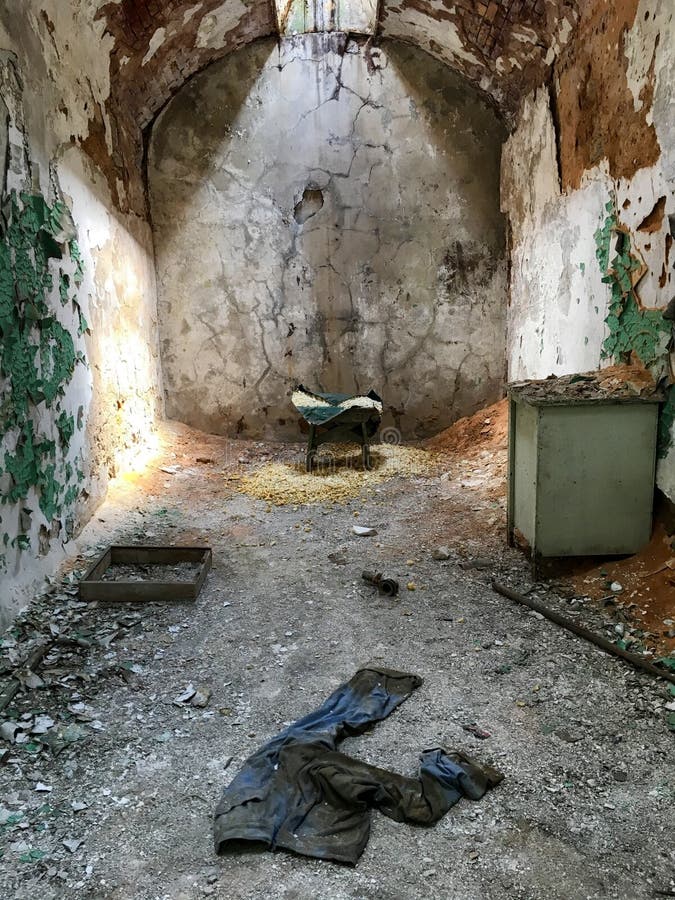 Dusty Stool in an Abandoned Prison Cell Stock Photo - Image of room ...