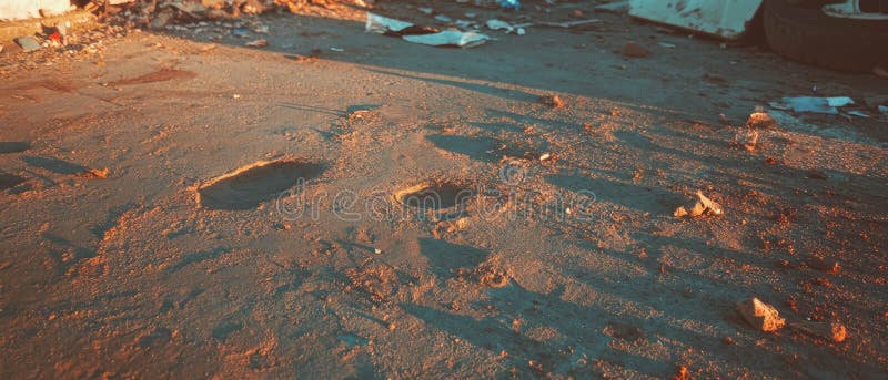 Dusty Surface Revealing Footprints Indicating Movement Across an ...