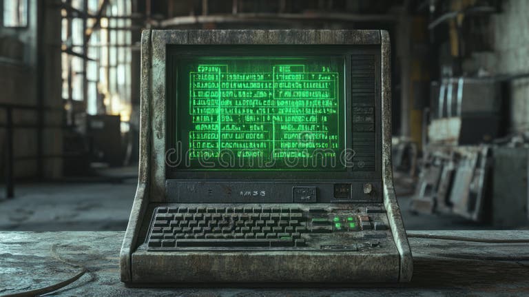 Weathered Vintage Computer Terminal Stock Illustrations – 10 Weathered ...