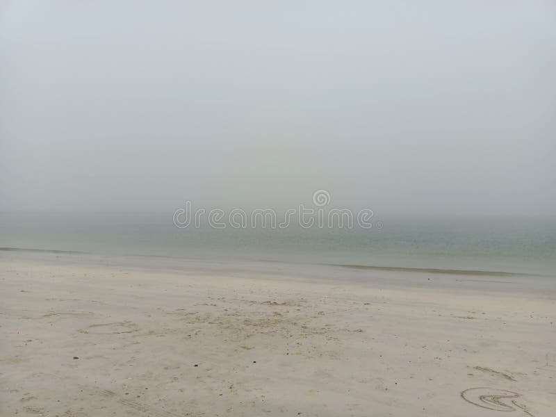 Dusty Weather in Ajman Beach, Morning Beach Stock Photo - Image of ...