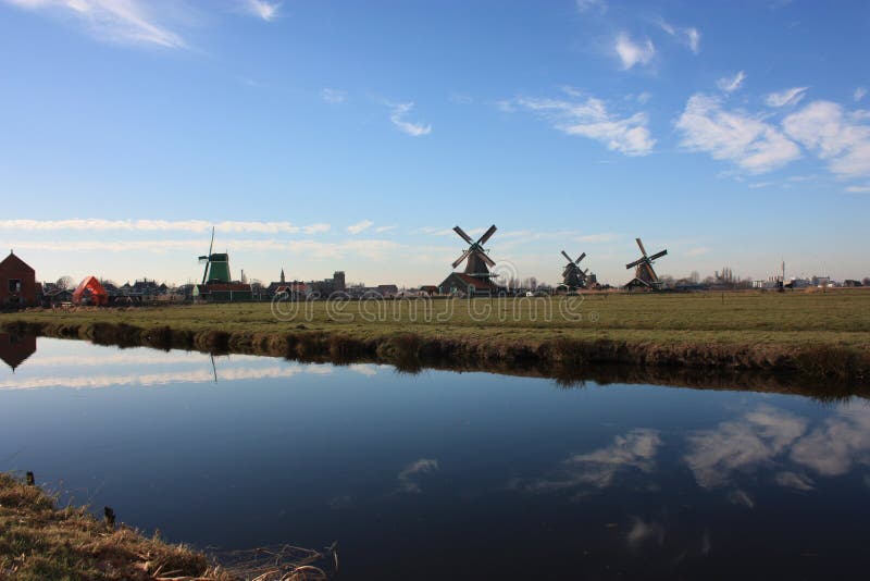 Dutch Ancient Windmill Built from Wood. Typical Structure of the ...