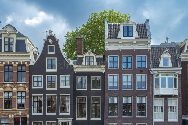 Dutch Architecture. Houses in Amsterdam Stock Photo - Image of view ...