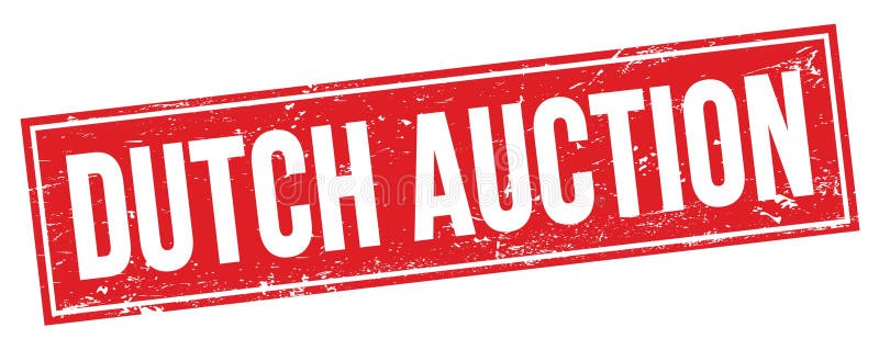 DUTCH AUCTION Text on Red Grungy Rectangle Stamp Stock Illustration ...