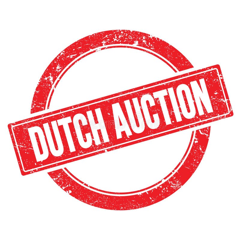 DUTCH AUCTION Text on Red Grungy Round Stamp Stock Illustration ...