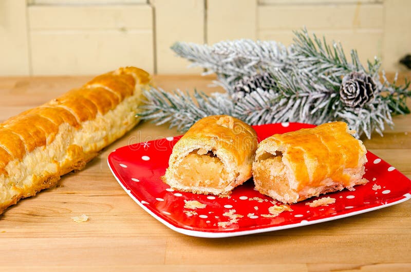 Dutch Banket Pastry with Christmas Pine Stock Photo - Image of baked ...