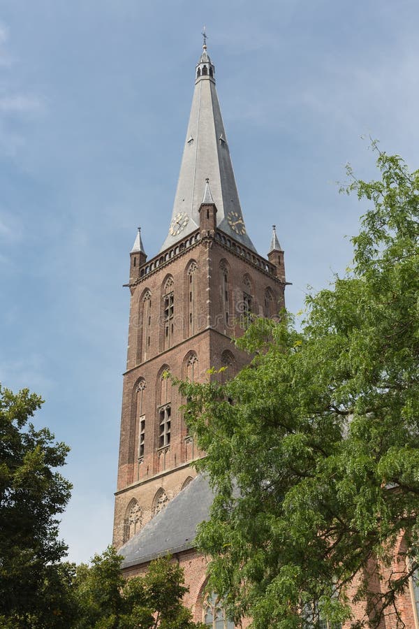 Dutch Church Tower Against a Blue Sky Stock Photo - Image of culture ...