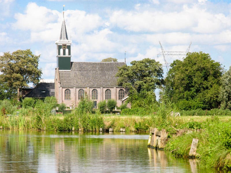 Dutch Church from the Water Stock Image - Image of church, pond: 4291317