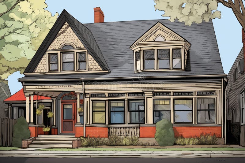 Dutch Colonial Architecture, Flared Eave, Slate-leaded Windows ...