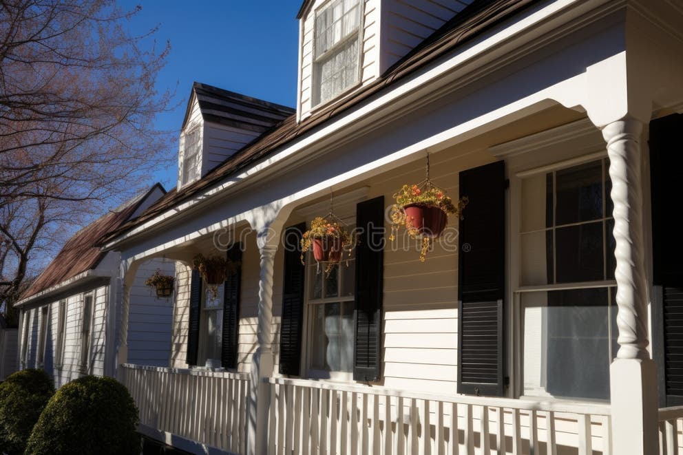 Dutch Colonials Light Colored Flared Eave with Contrasting Shadows ...