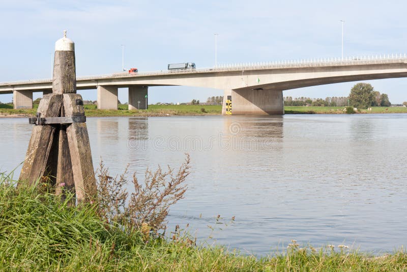 Dutch Concrete Bridge Crossing River Ijssel Stock Photos - Free ...