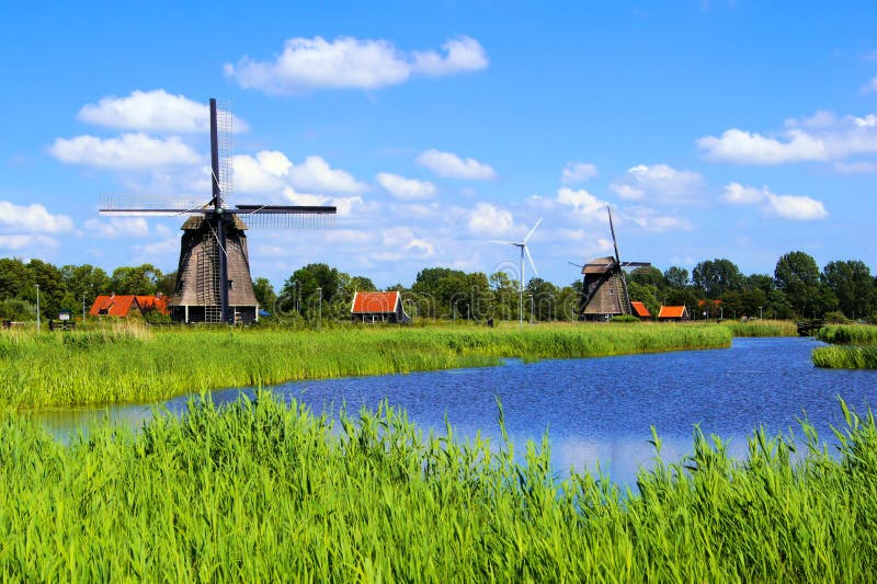 Dutch countryside stock image. Image of landmark, blue - 26366653
