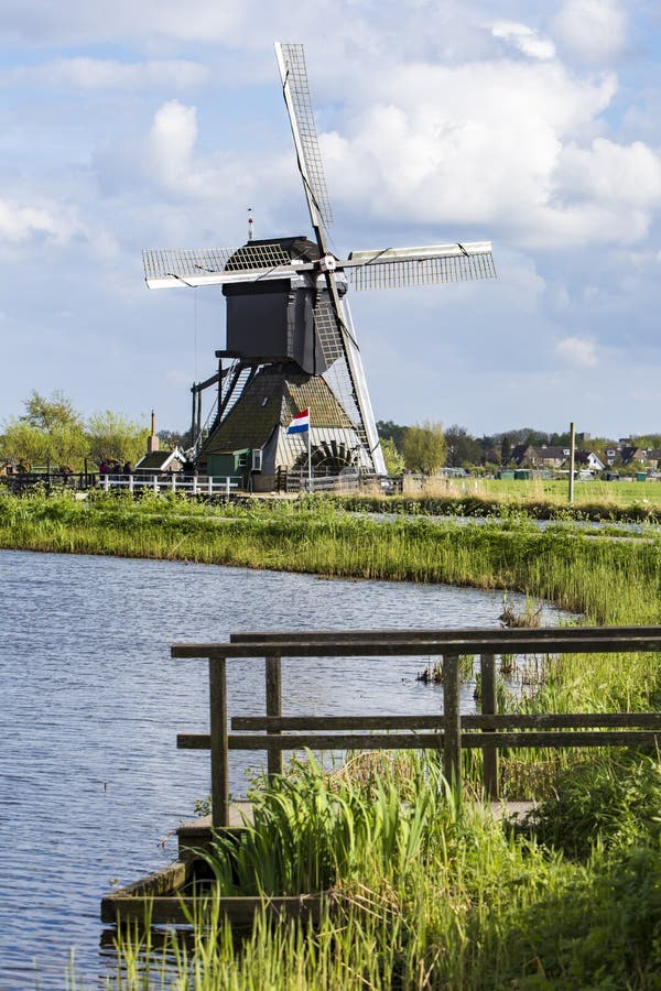 Dutch Countryside with Windmill Stock Photo - Image of dutch, light ...
