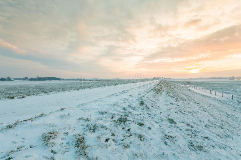 Winter Snow View of a Dutch Canal in Amsterdam Stock Photo - Image of ...