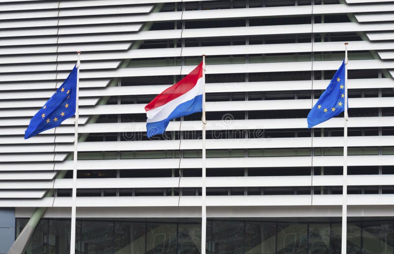 Dutch and European Union Flag Stock Image - Image of banner ...