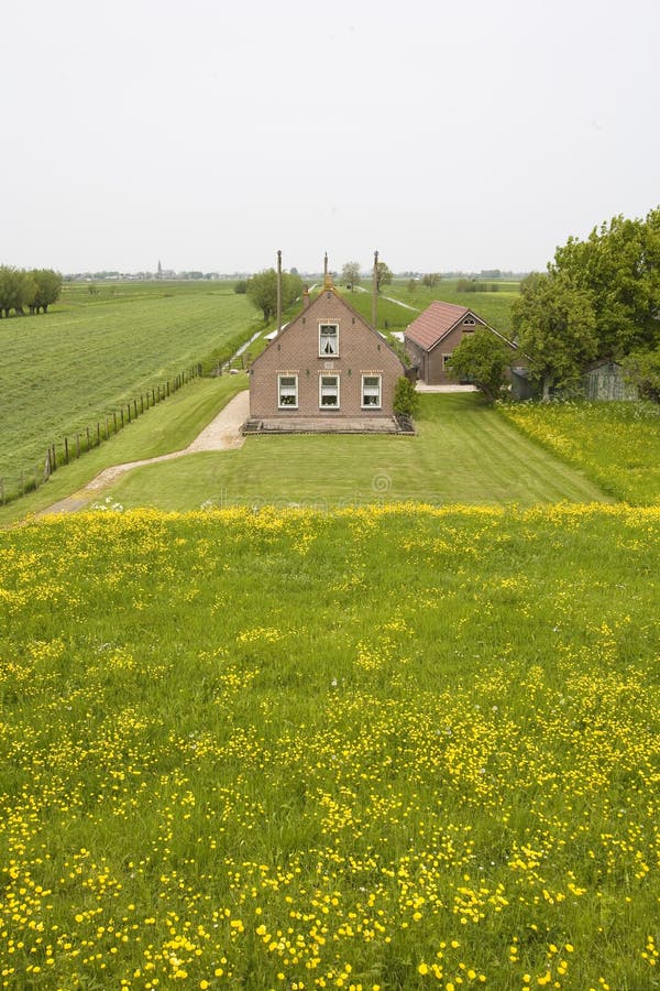 Old Dutch Farm with Grocery Garden Stock Image - Image of road ...